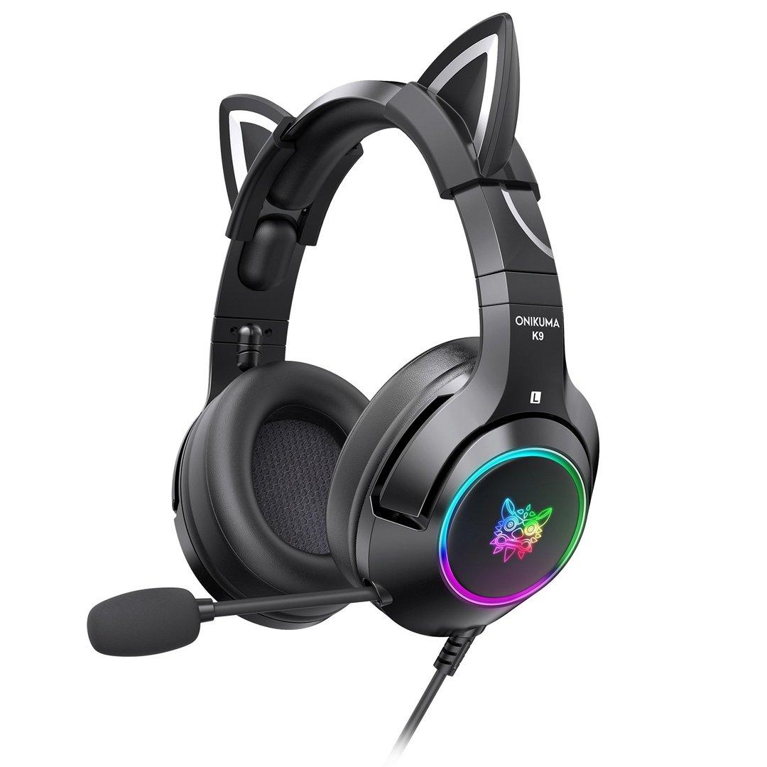 Onikuma - HEADPHONE GAMING ONIKUMA K9 BLACK MODEL CAT EARS DENGAN ELITE ...