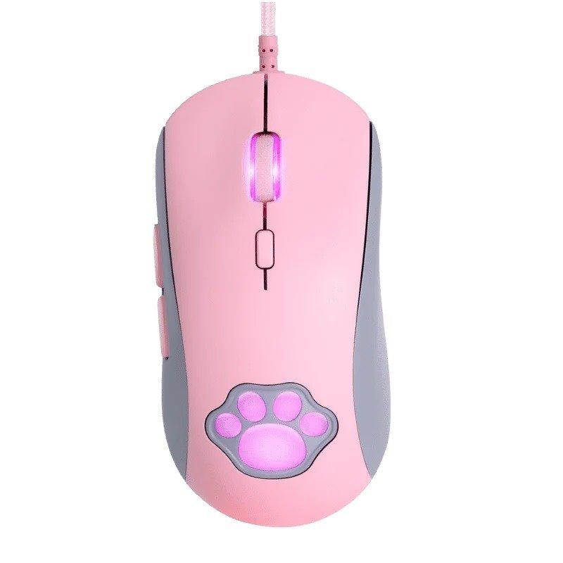Onikuma - MOUSE GAMING ONIKUMA CW918 PINK MODEL CAT PAWS DENGAN RGB ...